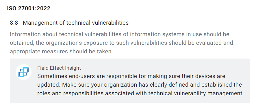Simplify your transition to ISO 27001:2022 with Field Effect MDR